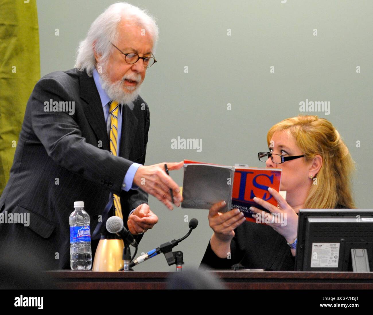 Harvard University psychiatrist Dr. Alison Fife, right, looks at John ...