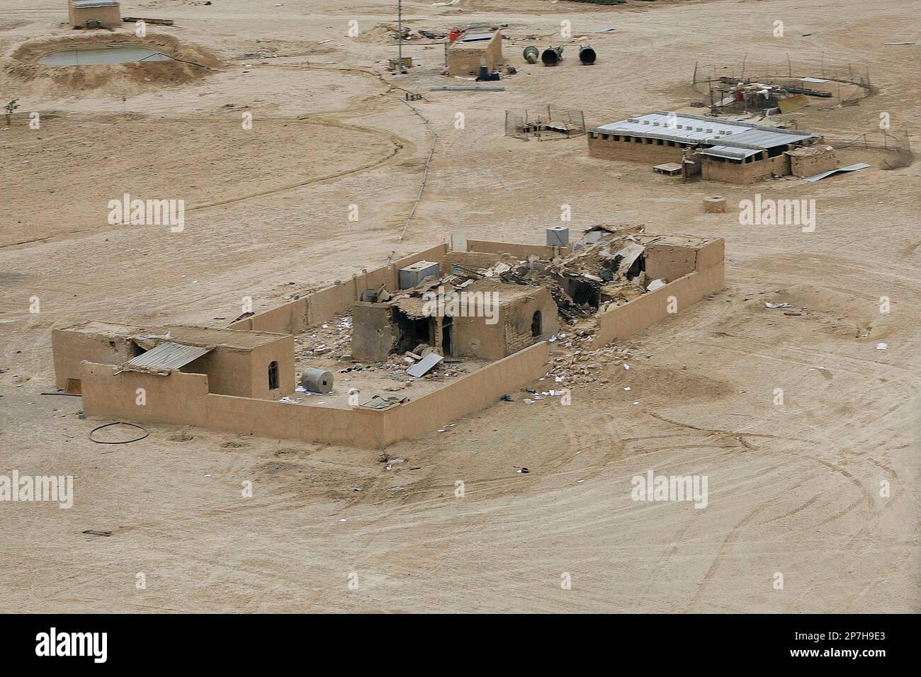 General view of the site of a joint U.S-Iraqi raid on a safe house that ...