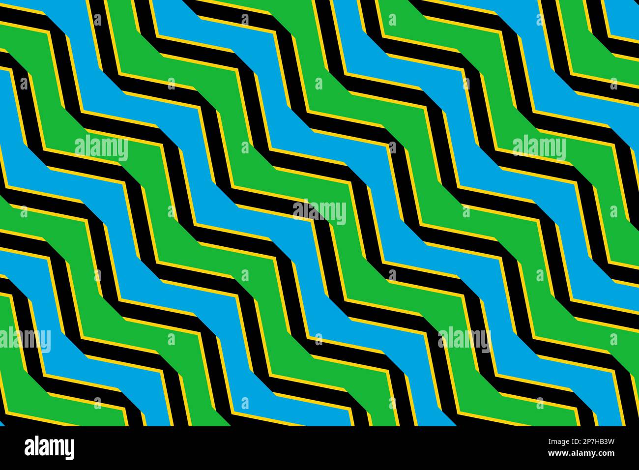 Geometric pattern in the colors of the national flag of Tanzania. The ...