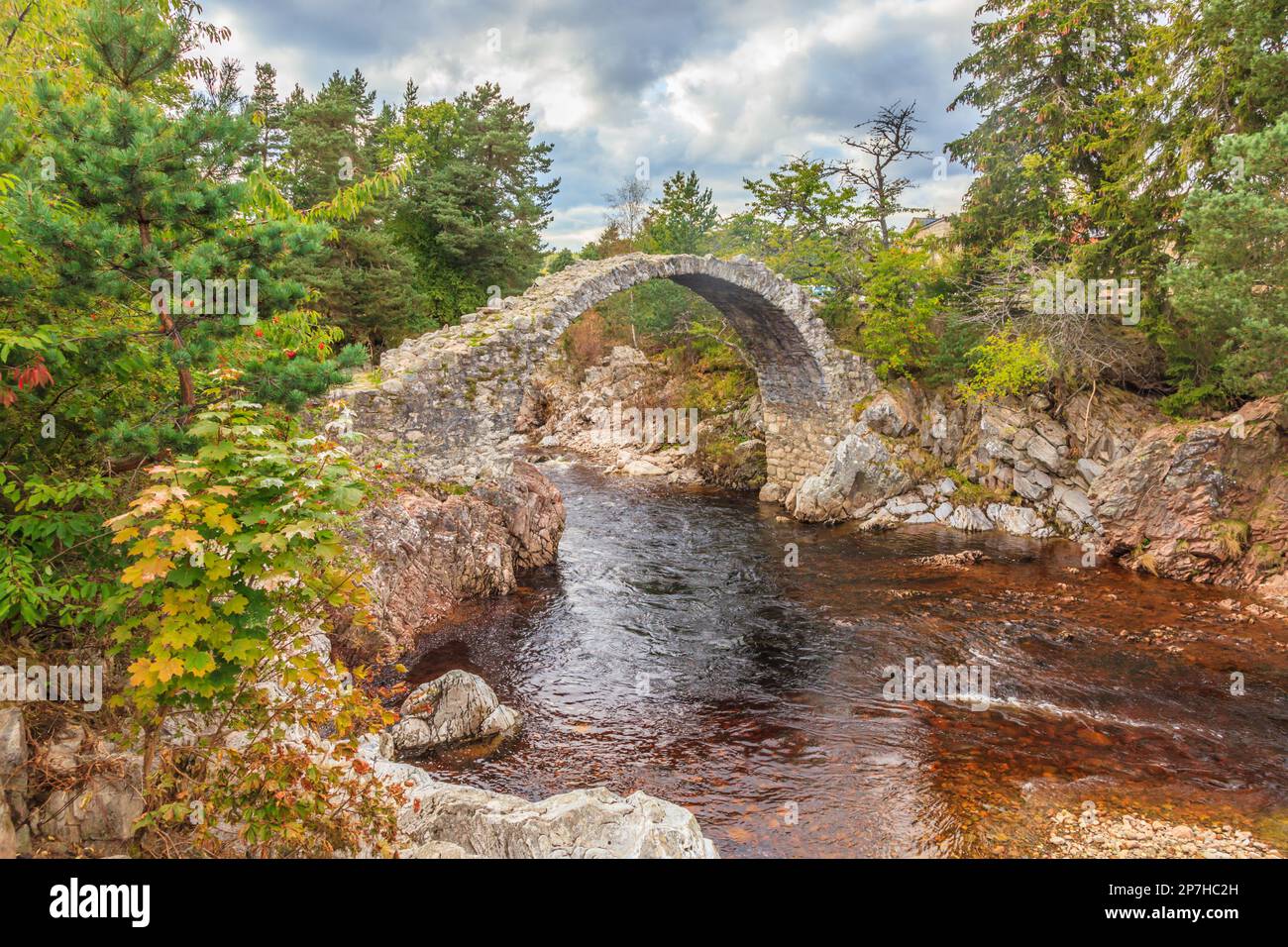 View of Scotland's oldest bridge pictured in the Scottish Highlands in ...