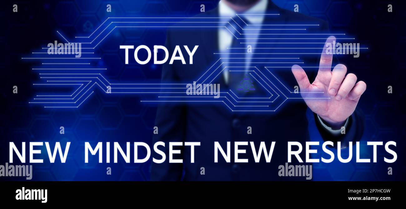 Inspiration showing sign New Mindset New Results. Word Written on Open ...