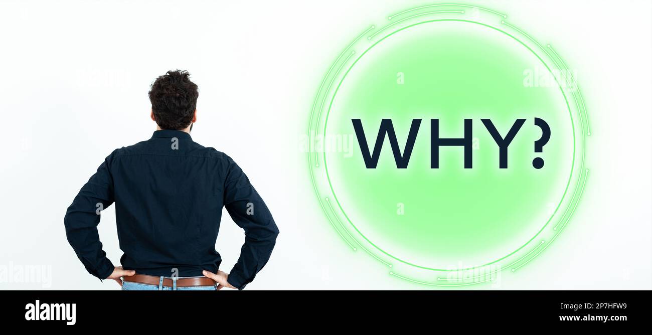 Handwriting text Why. Word Written on Asking for what reason and ...