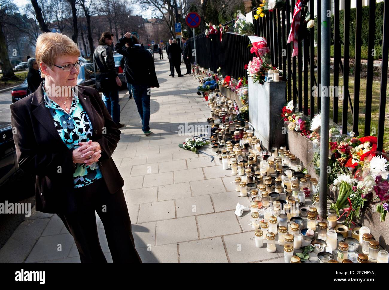 Swedish Vice Prime Minister Maud Olofsson arrives to convey condolences ...