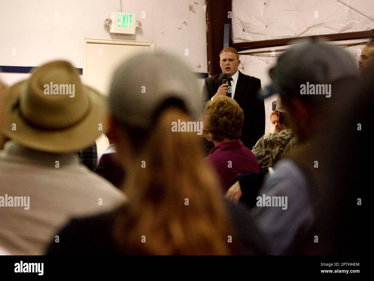 In this photo taken Oct. 29, 2009, Joshua Rowell addresses the Stockton ...