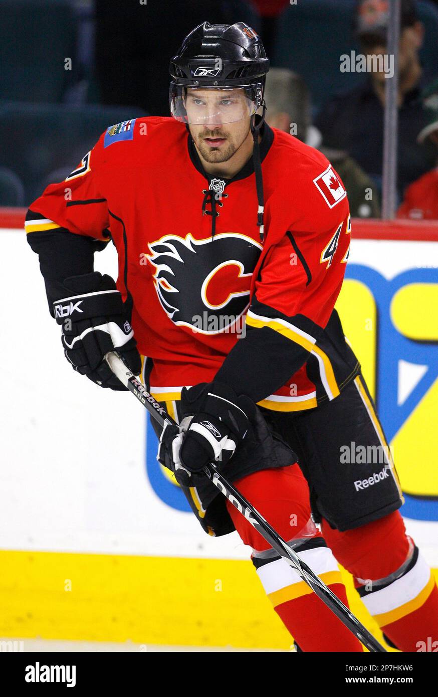NHL player profile photo on Calgary Flames' Kyle Greentree during a ...