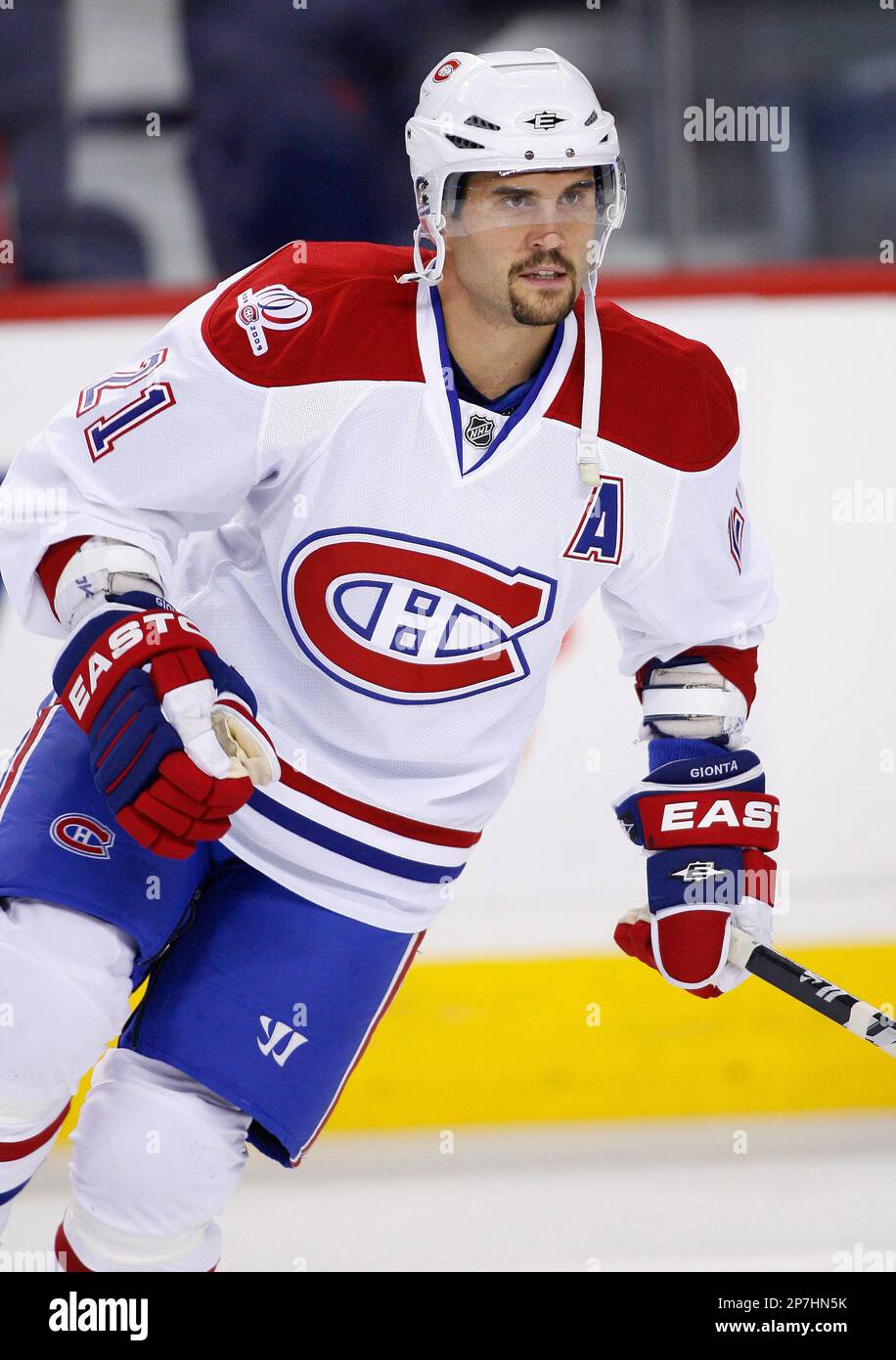 NHL player profile photo on Montreal Canadiens' Brian Gionta during a ...