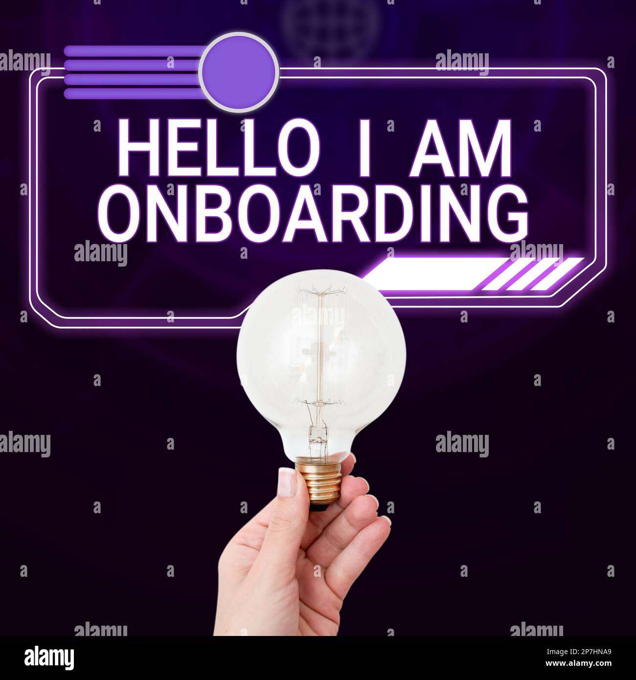 Conceptual caption Hello I Am Onboarding, Business idea Action Process ... Conceptual caption Hello I Am Onboarding, Business idea Action Process ...