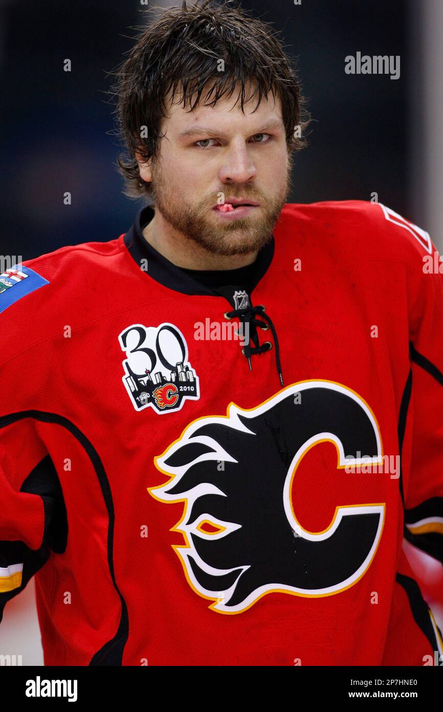 NHL player profile photo on Calgary Flames' Brian McGrattan during a ...