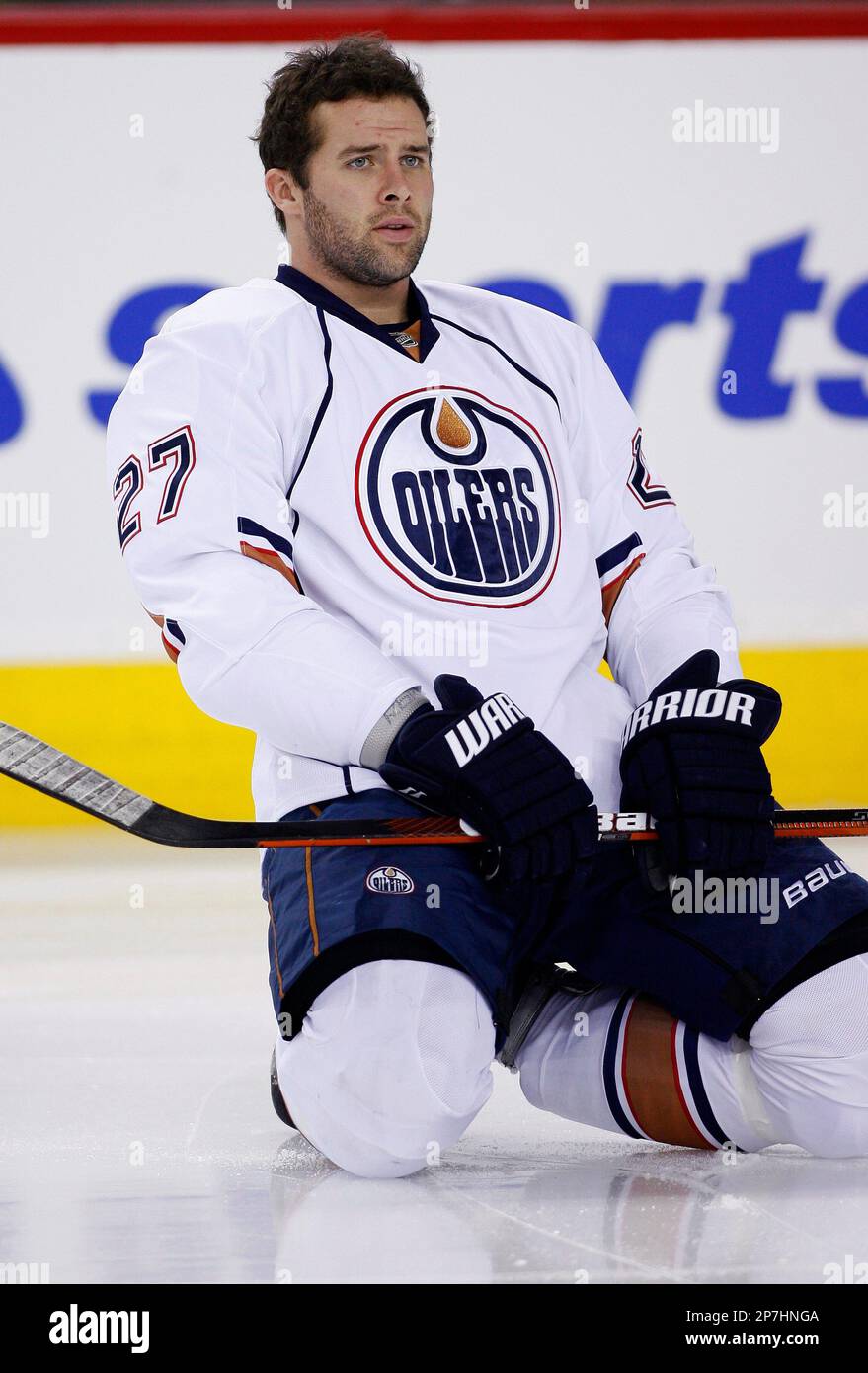 NHL player profile photo on Edmonton Oilers' Dustin Penner during a ...