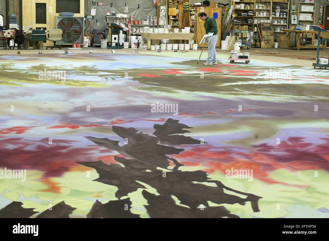sylvia148.JPG Scenic Artist David Dunn slowly paints the backdrop that ...