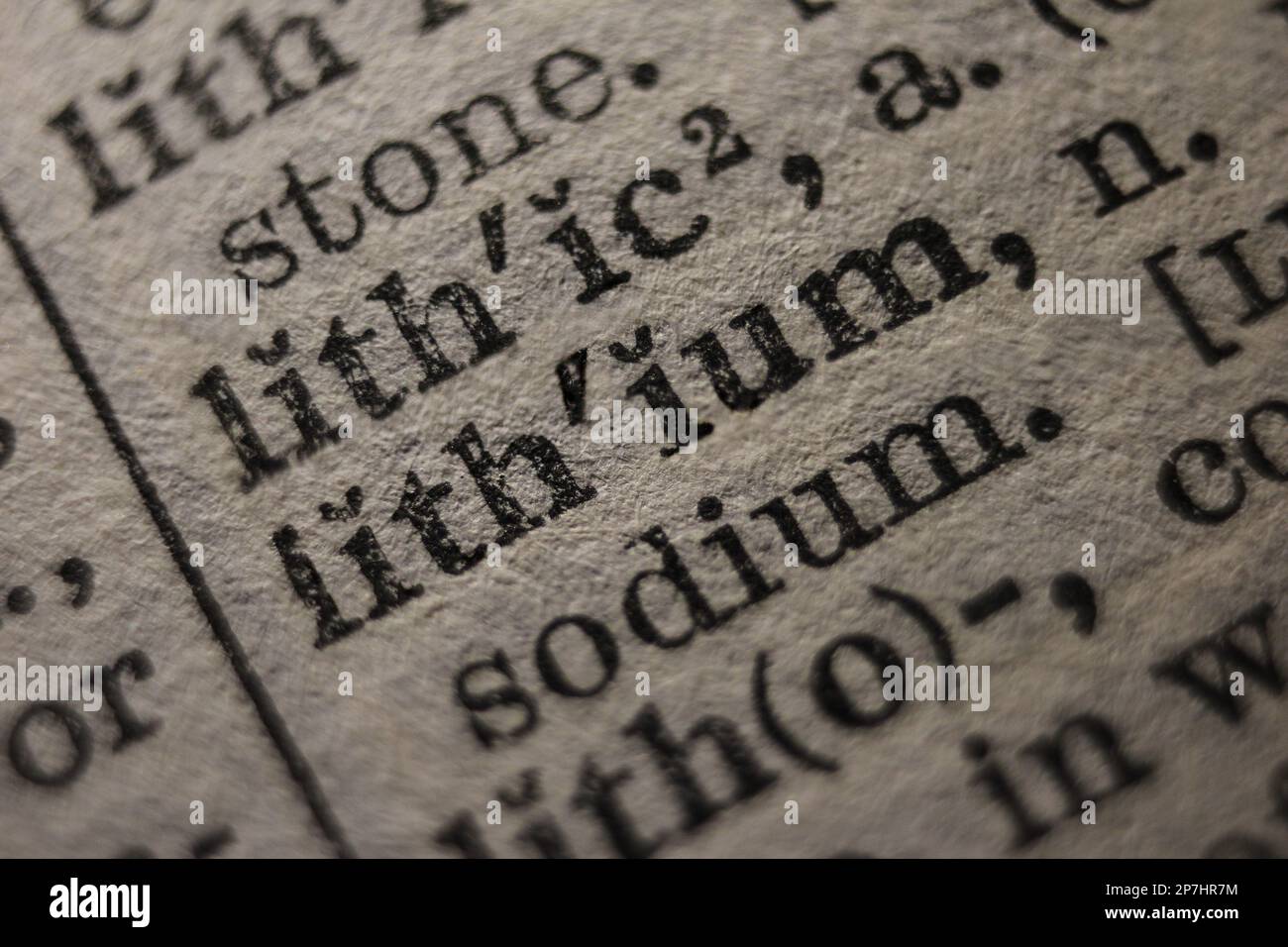 Dictionary definition of word lithium, close-up Stock Photo - Alamy