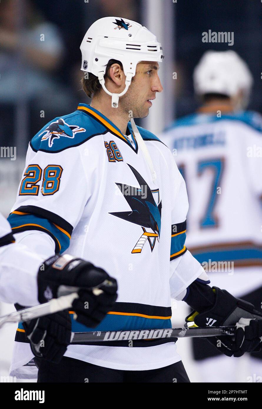 NHL player profile photo on San Jose Sharks' Jay Leach during a recent ...