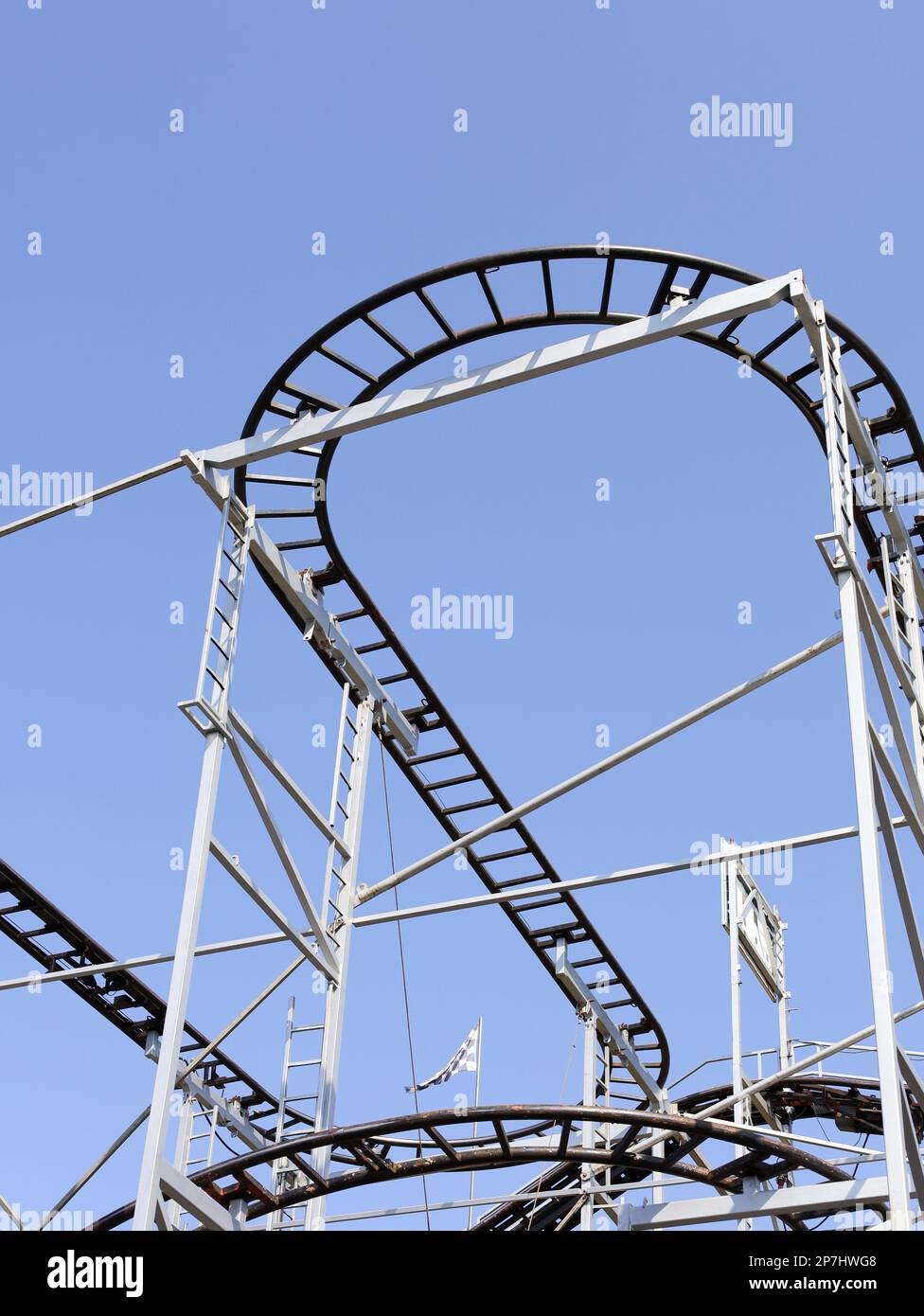 colorful booths and fun rides at a fairground Stock Photo - Alamy