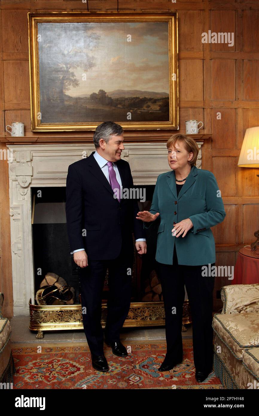 British Prime Minister Gordon Brown and German Chancellor Angela Merkel ...