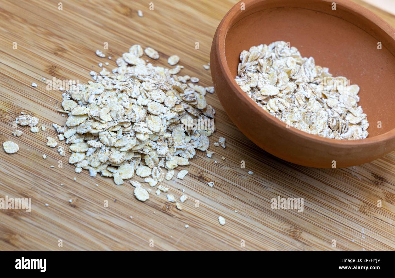 Barley porridge - Barley Flake Healthy Stock Photo - Alamy