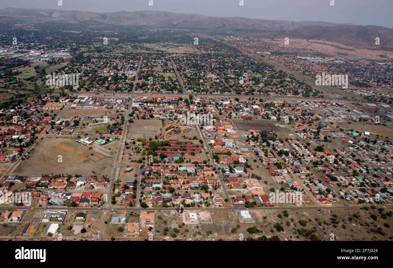 An aerial photo of Rustenburg, South Africa, Thursday, Oct. 15, 2009 ...