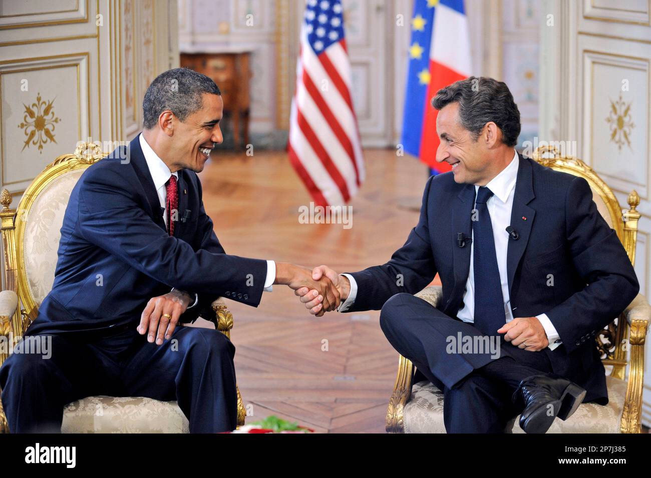 FILE - U.S. President Barack Obama, left, and French President Nicolas ...