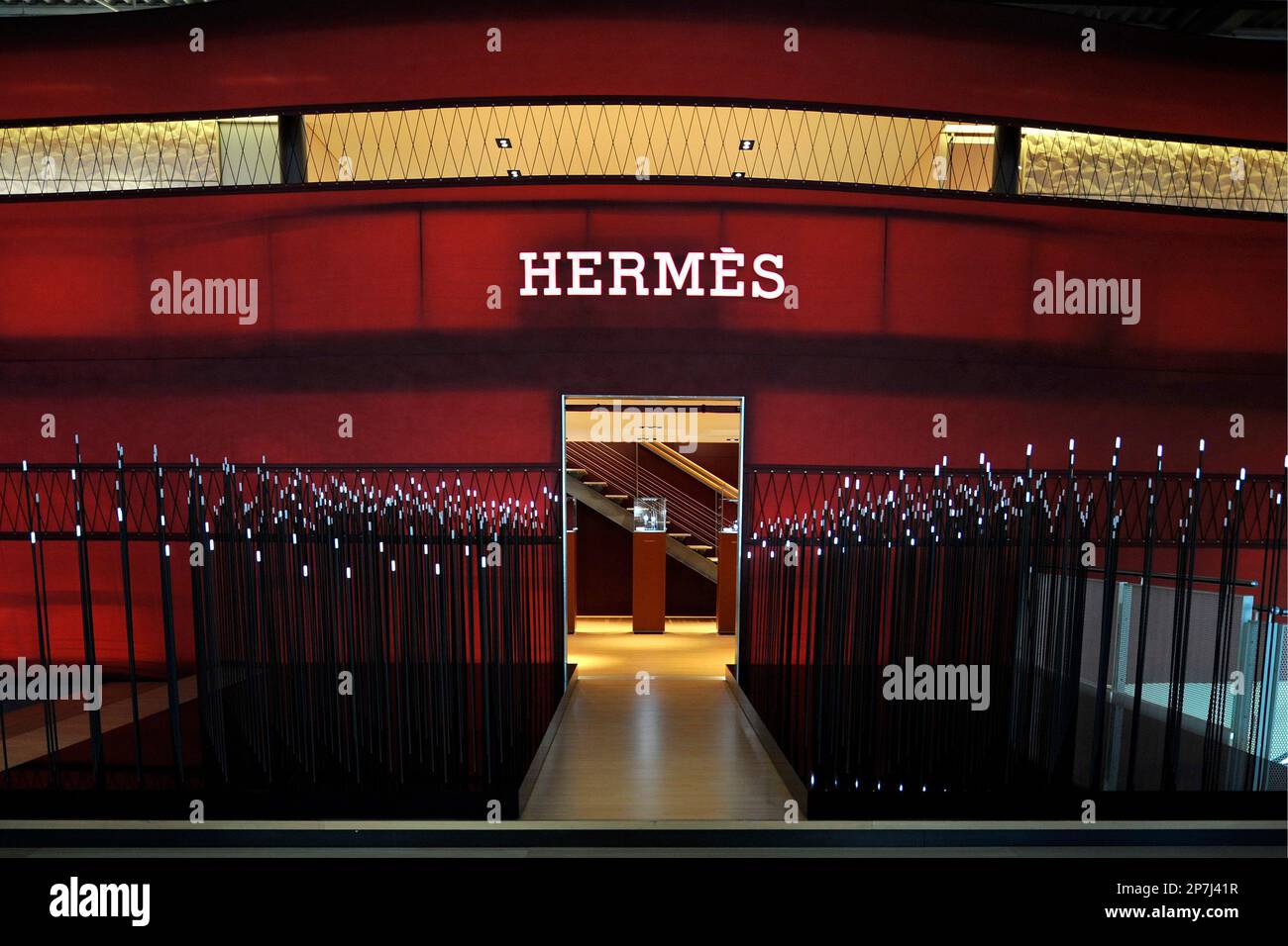 View of the Hermes booth at the world watch and jewellery show ...