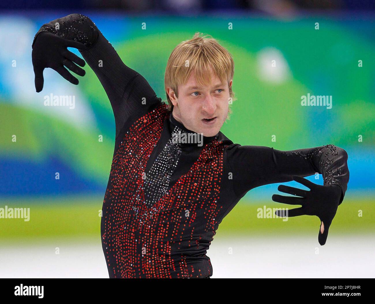FILE - This Feb. 18, 2010, file photo shows Russian figure skater Evgeni Plushenko performing ...