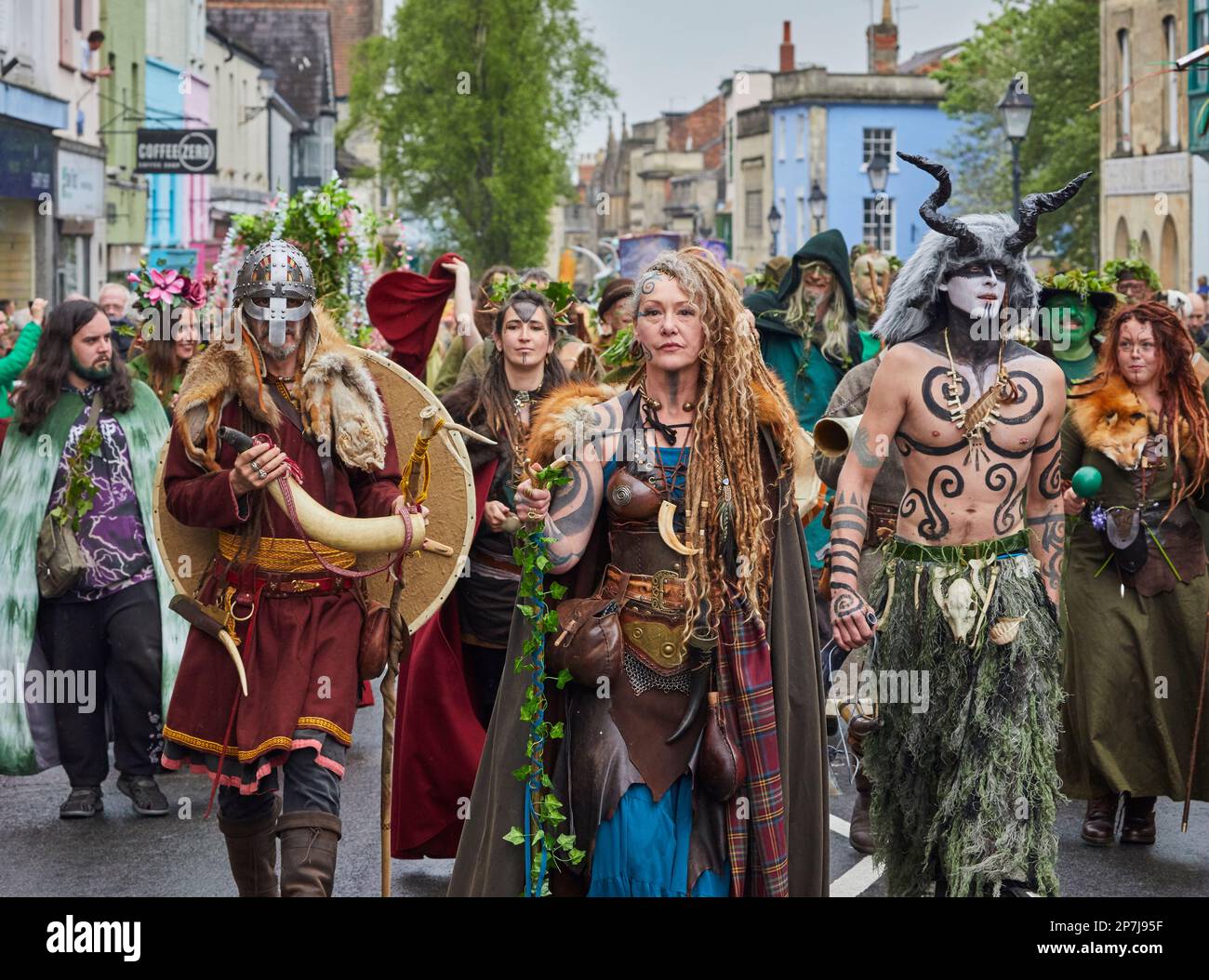Beltane Celebrations in Glastonbury, Somerset Stock Photo - Alamy