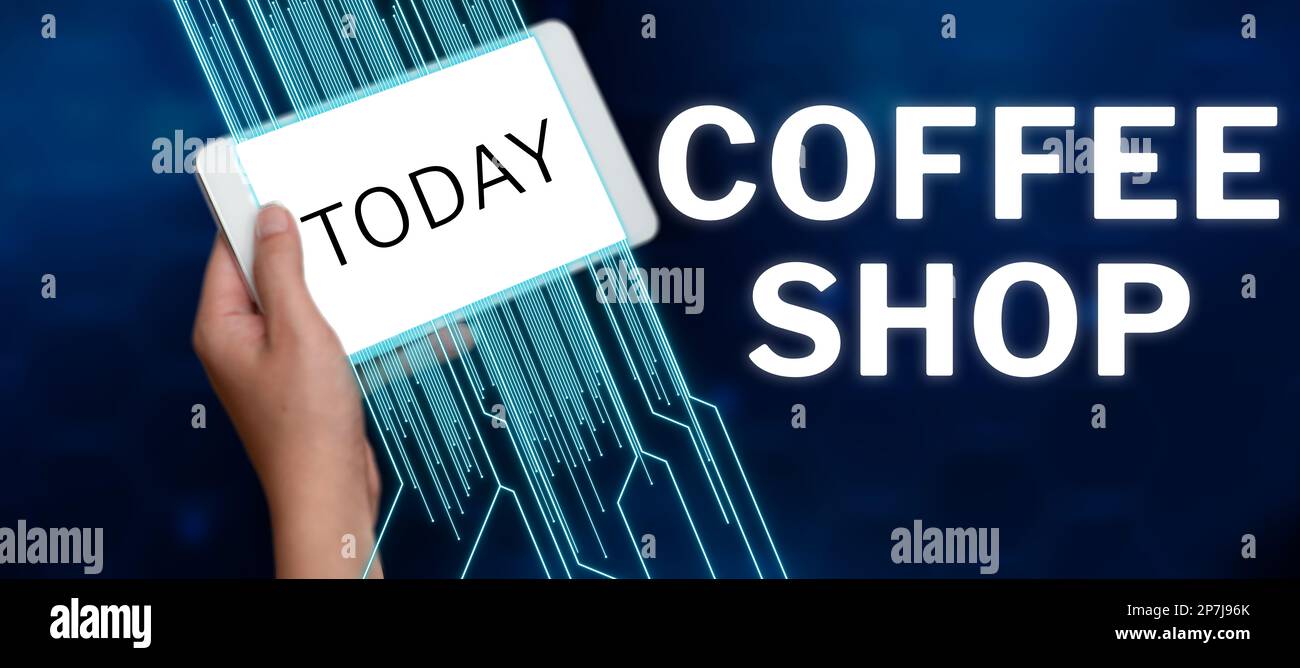 Conceptual caption Coffee Shop, Business overview small informal ...