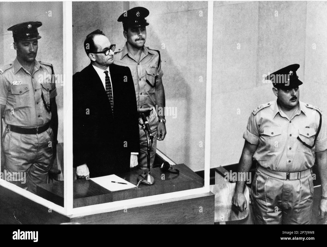 FILE - The 1961 file photo shows Adolf Eichmann standing in his glass ...