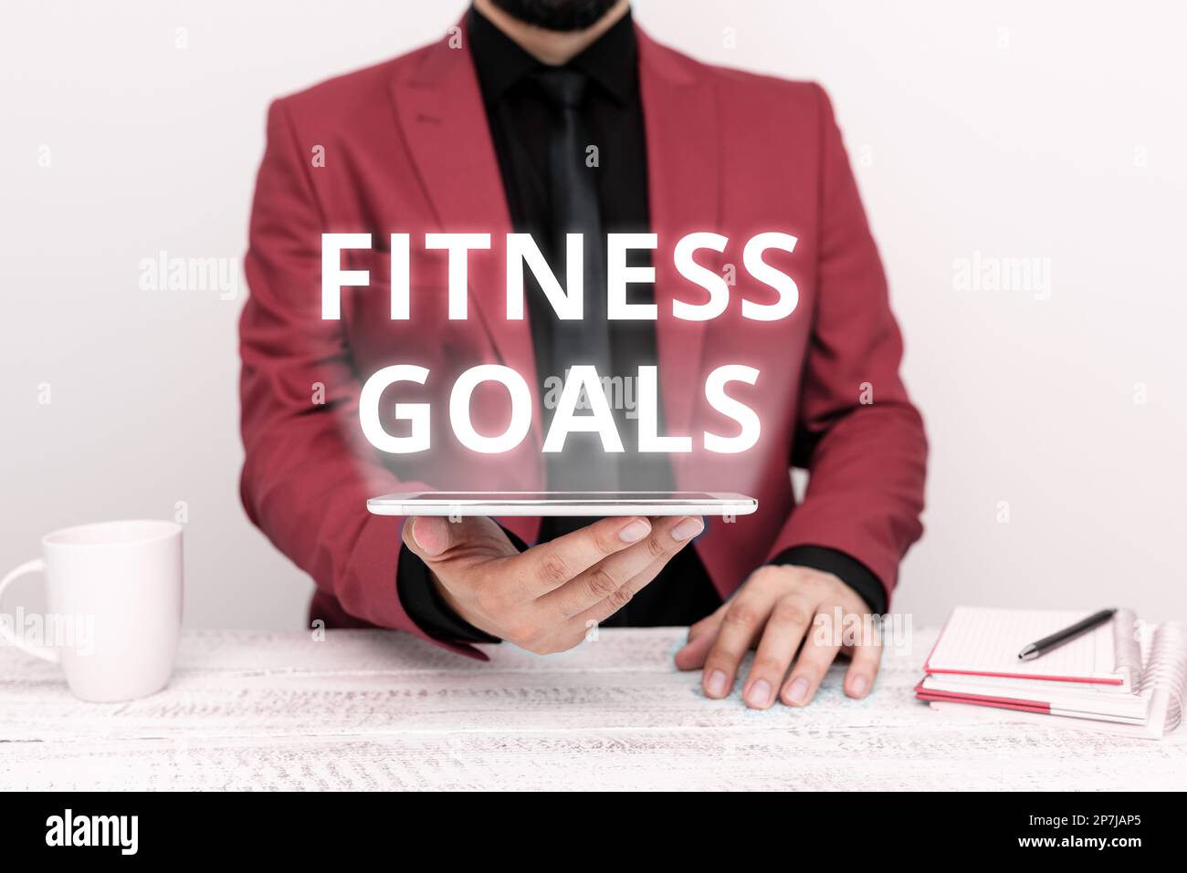 Handwriting text Fitness Goals, Business idea Loose fat Build muscle ...