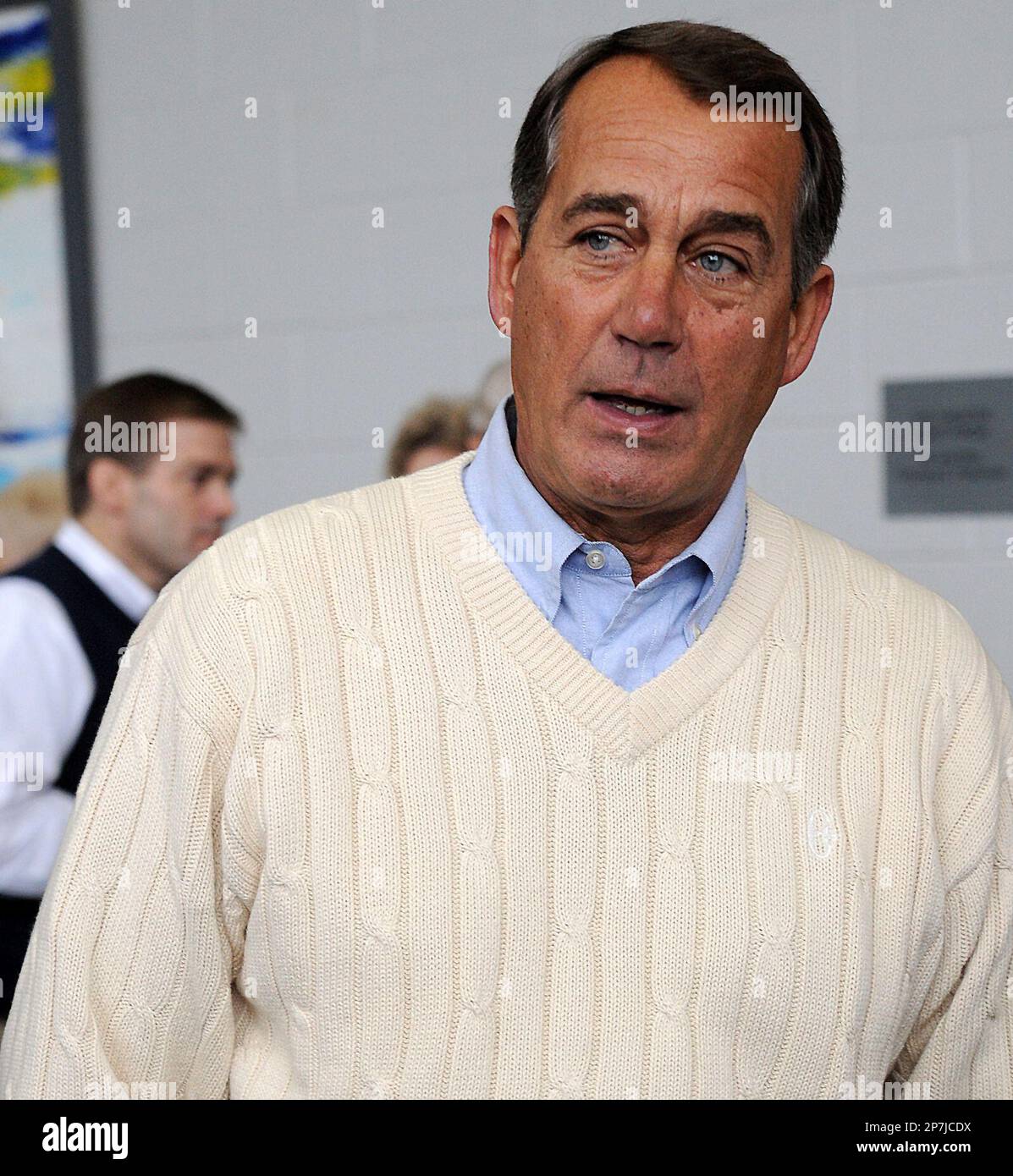 U.S. Rep. John Boehner, R-Ohio, chats outside Hartzell Lecture Hall at ...