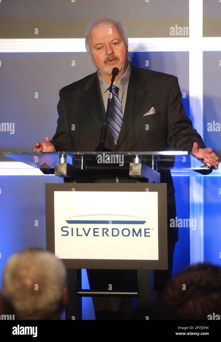Andreas Apostolopoulos, new owner of the Pontiac Silverdome, talking ...