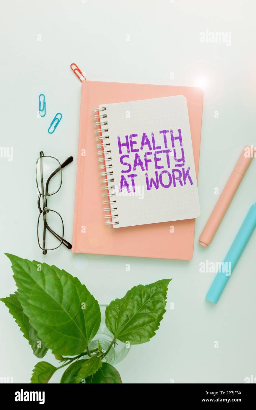 Text caption presenting Health And Safety At Work. Concept meaning ...