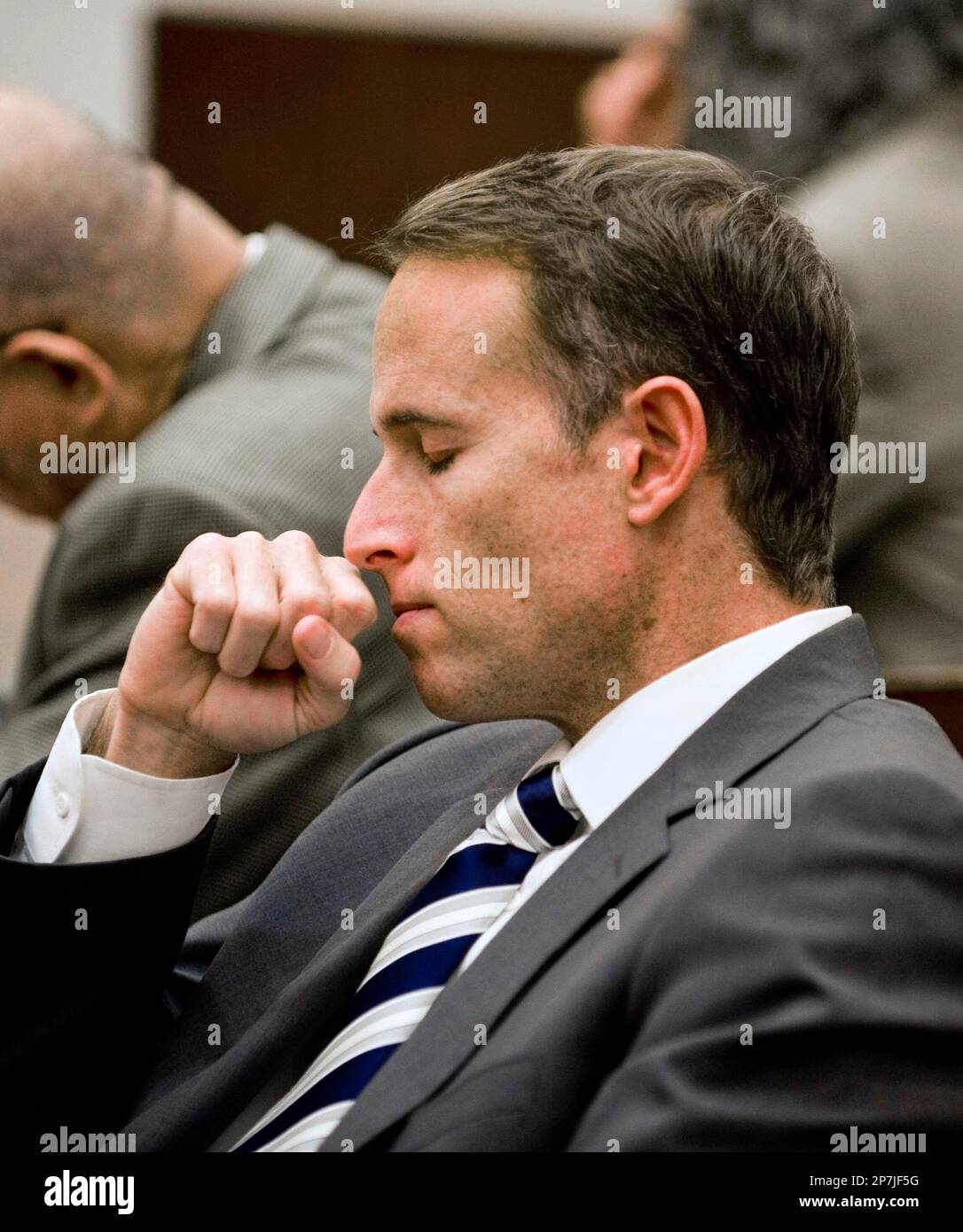 Deputy district attorney Matt Murphy reacts quietly after the jury ...