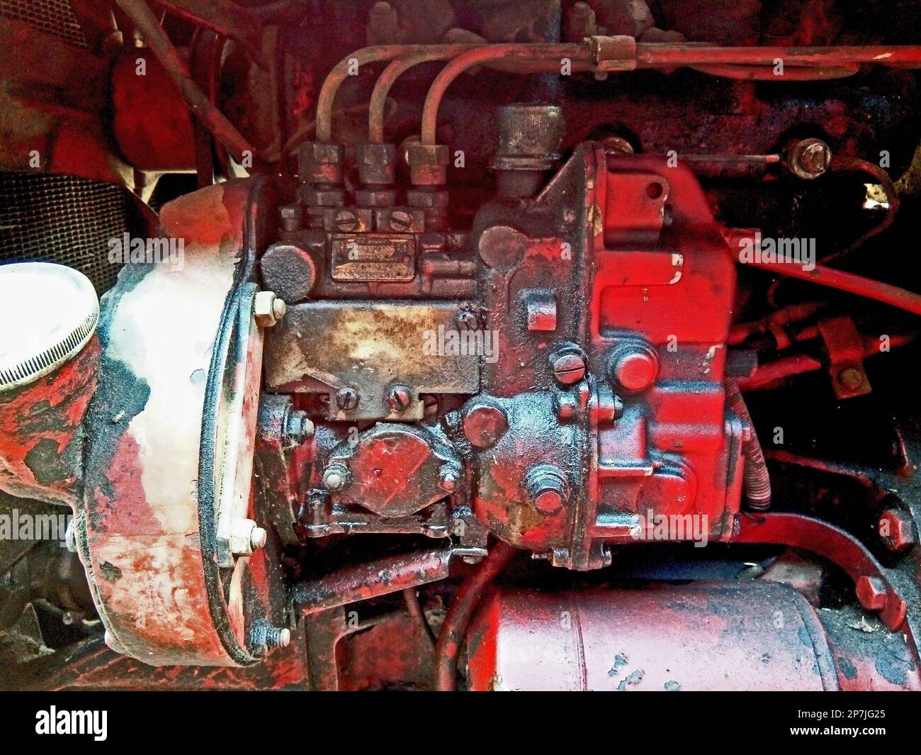 the engine of a tractor Stock Photo - Alamy