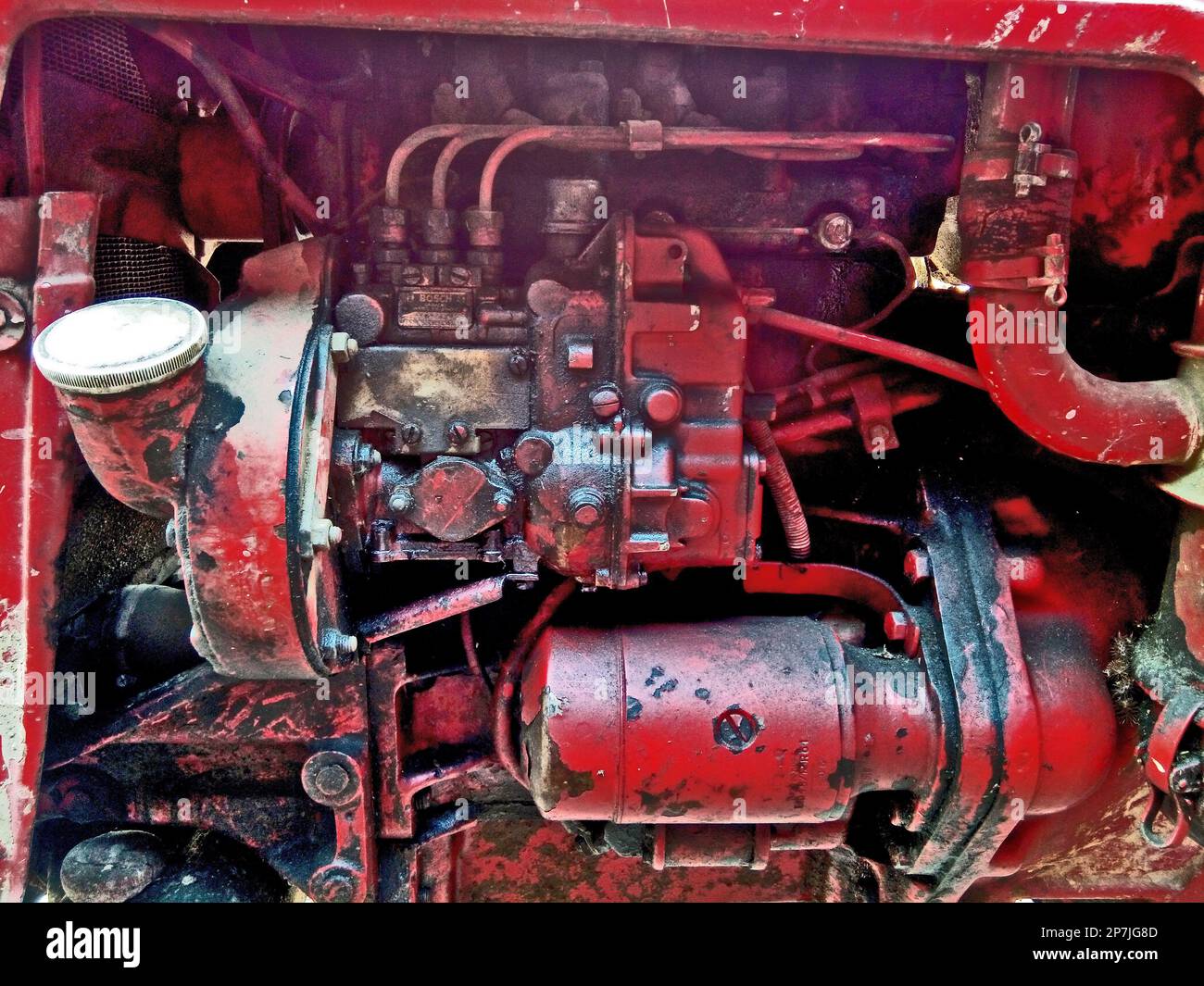 the engine of a tractor Stock Photo - Alamy