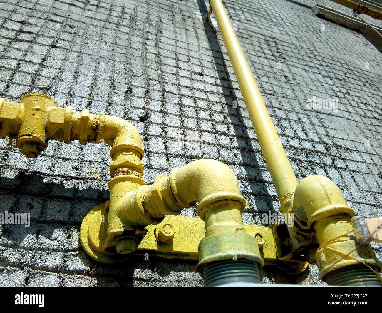 gas pipes on a wall Stock Photo - Alamy