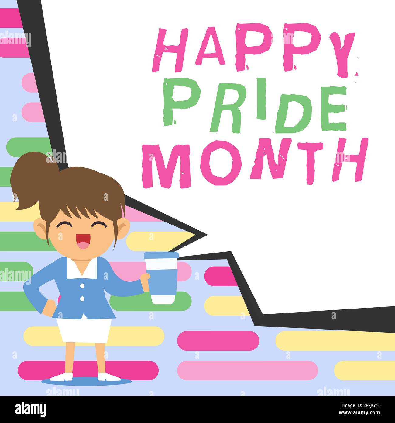 Hand writing sign Happy Pride Month. Business idea period of feeling ...