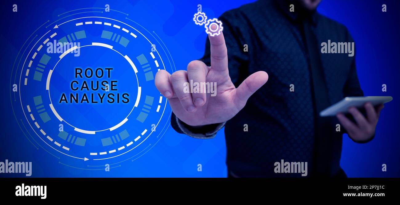 Sign displaying Root Cause Analysis. Business showcase Method of Problem Solving Identify Fault ...