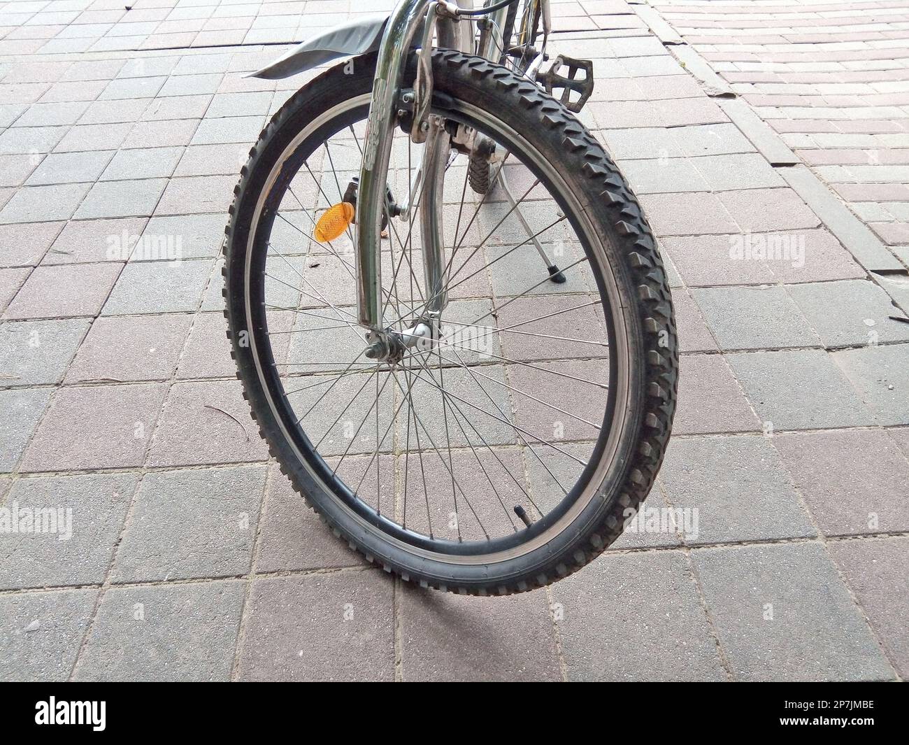the front wheel of a bicycle Stock Photo - Alamy