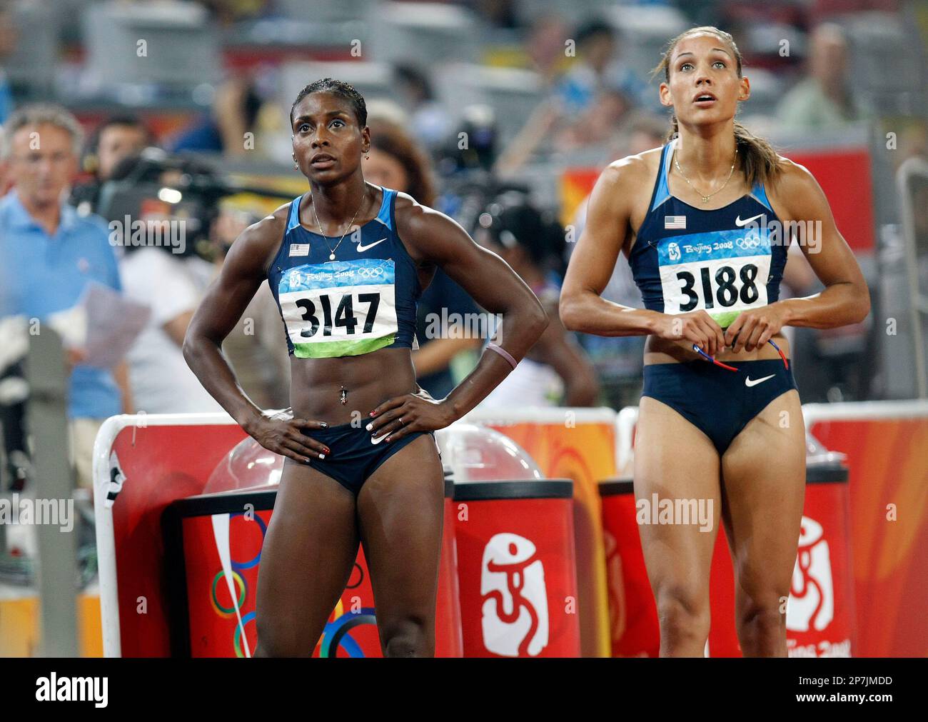 USA's Damu Cherry finished 7th and Lolo Jones in 4th of the women's ...