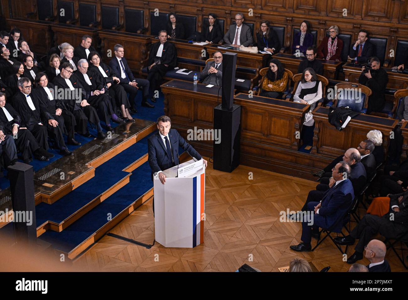 Paris, France. 08th Mar, 2023. French President Emmanuel Macron ...