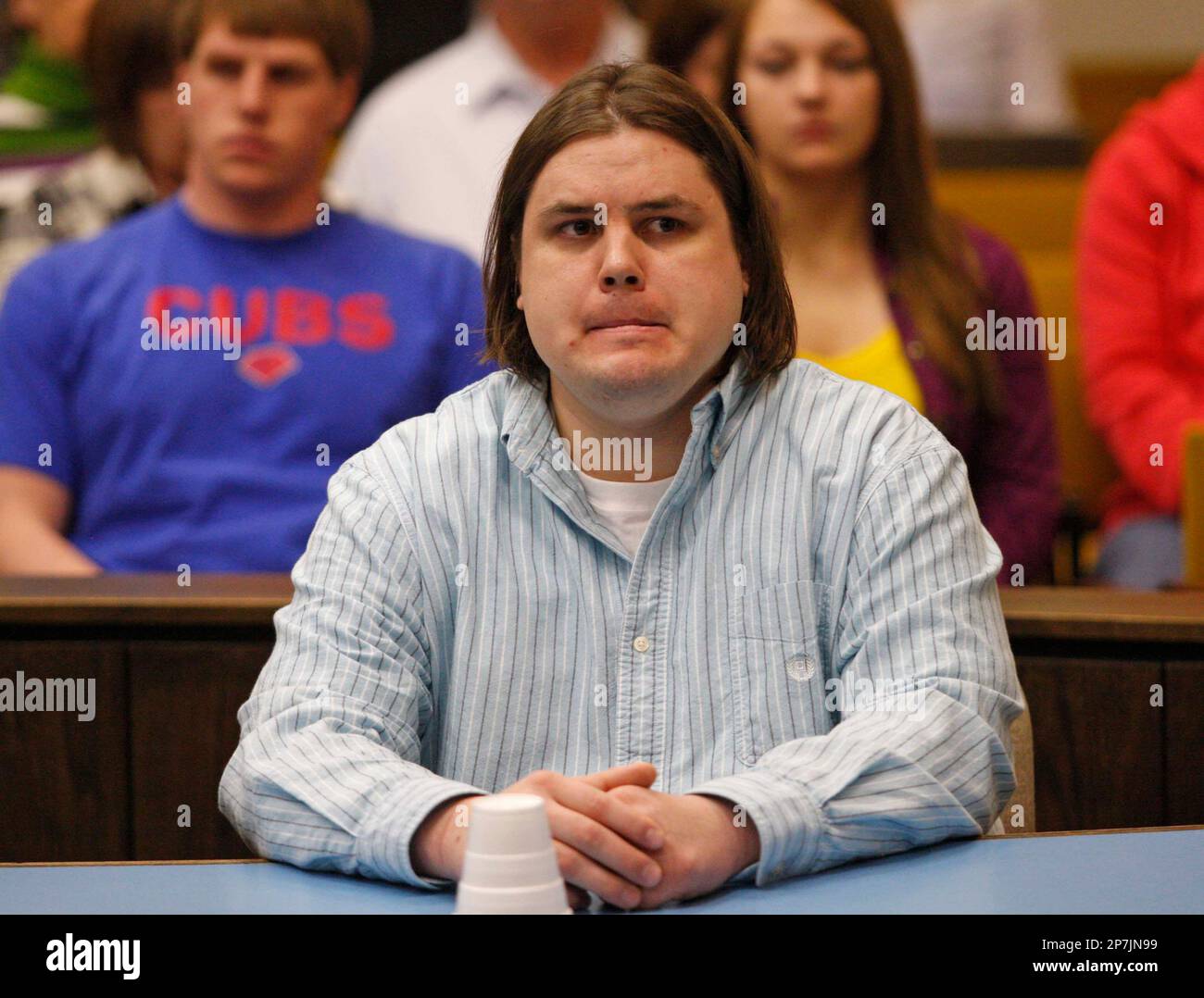 Mark Becker sits at the defense table shortly before being found guilty ...