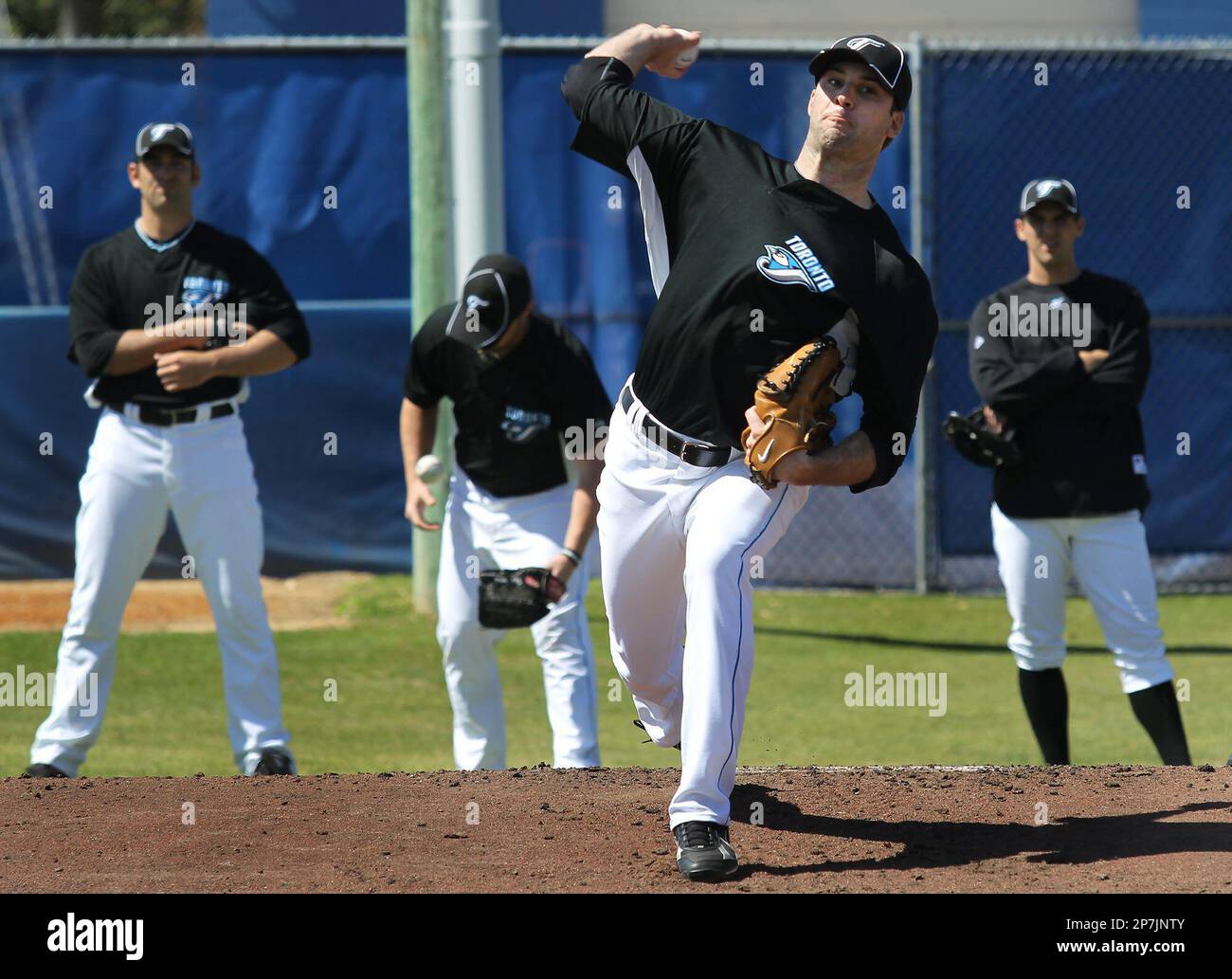 Toronto Blue Jays pitcher Brandon Morrow throws during the Blue Jays ...