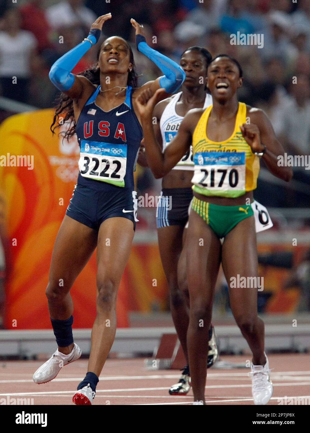 USA'a Sanya Richards took the bronze medal while Jamaica's Sherika Williams took the silver in ...