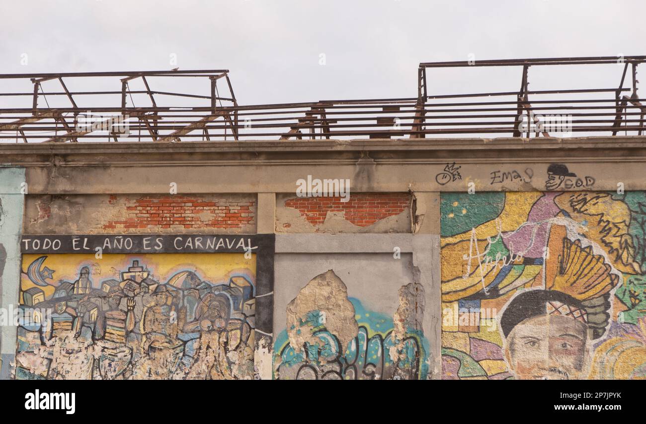 Street murals in Barrio Sur area, where African Uruguayan carnival ...