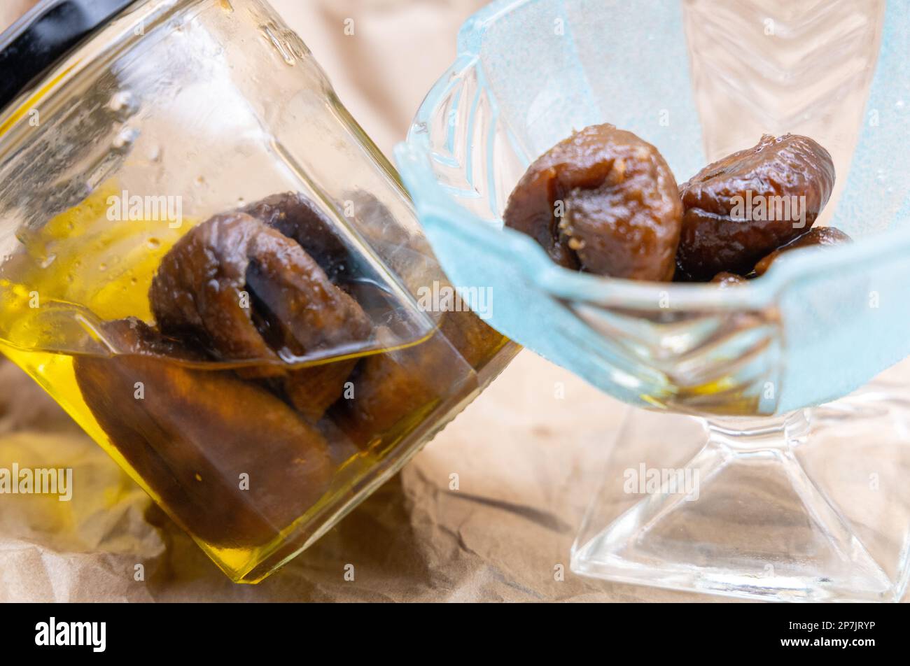 Olive Oil with Figs - Food from Quran Stock Photo - Alamy