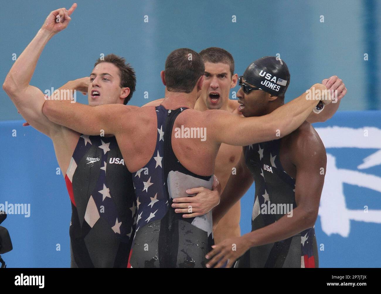 Garrett Weber-Gale, Jason Lezak, Michael Phelps and Cullen Jones ...