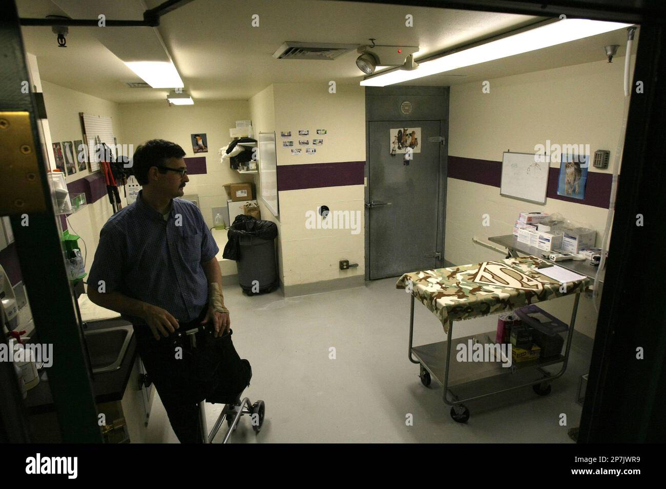 Animal Care Supervisor, Eric Zuercher, inside the euthanasia room where ...