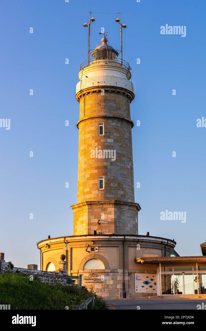Cabo Mayor lighthouse, circular tower covered in stone, later ...