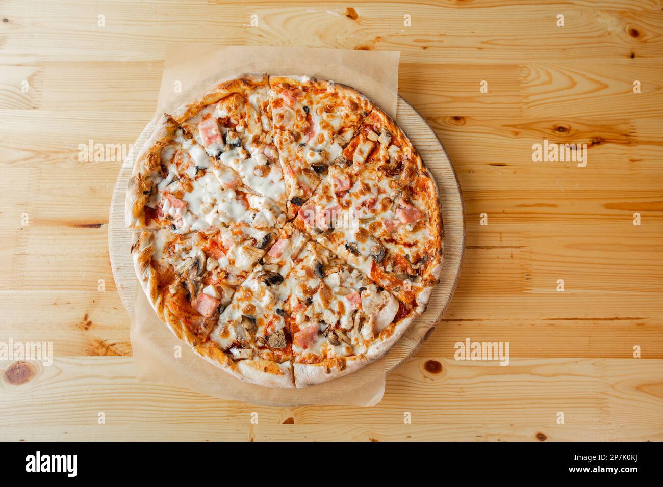 one people taking slices of pizza out of the box. fast delivery of food ...