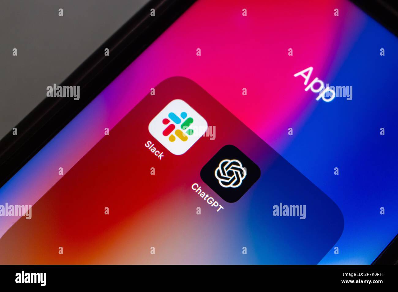 Slack and ChatGPT app icons seen in an iPhone. Slack announced that it ...