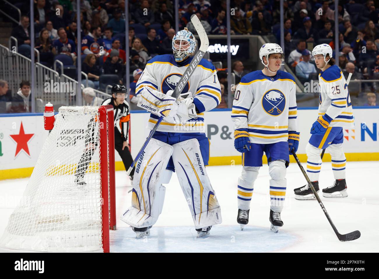 From left, Buffalo Sabres goalie Ukko-Pekka Luukkonen (1), Henri ...